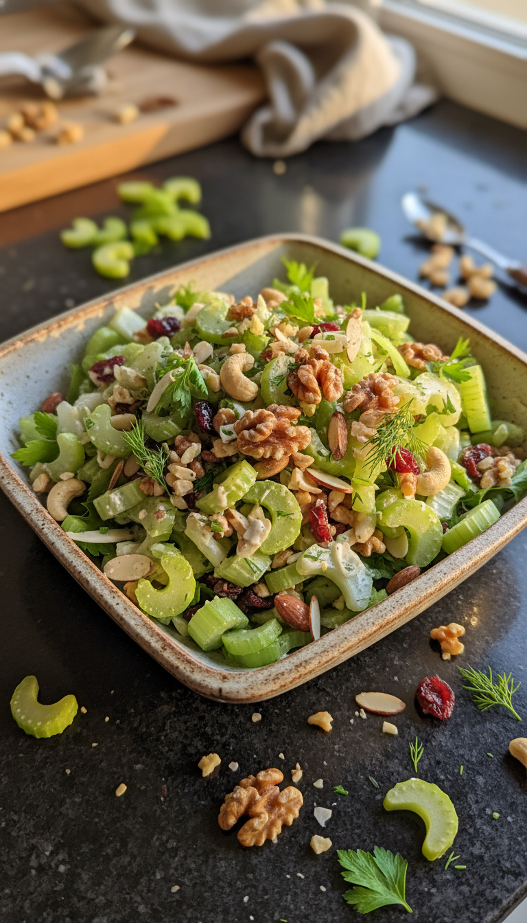 Crunchy Celery and Nut Salad - Globalbitesrecipes